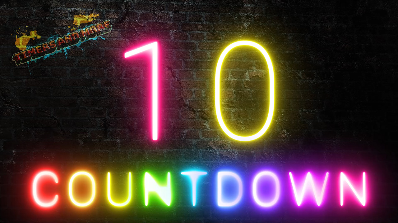 10 Sec NEON COUNTDOWN | Voice Over Number Sound Effects